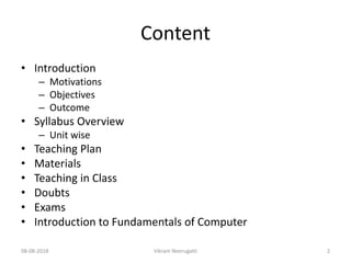 Day 1 introduction to Computer Fundamentals | PPT