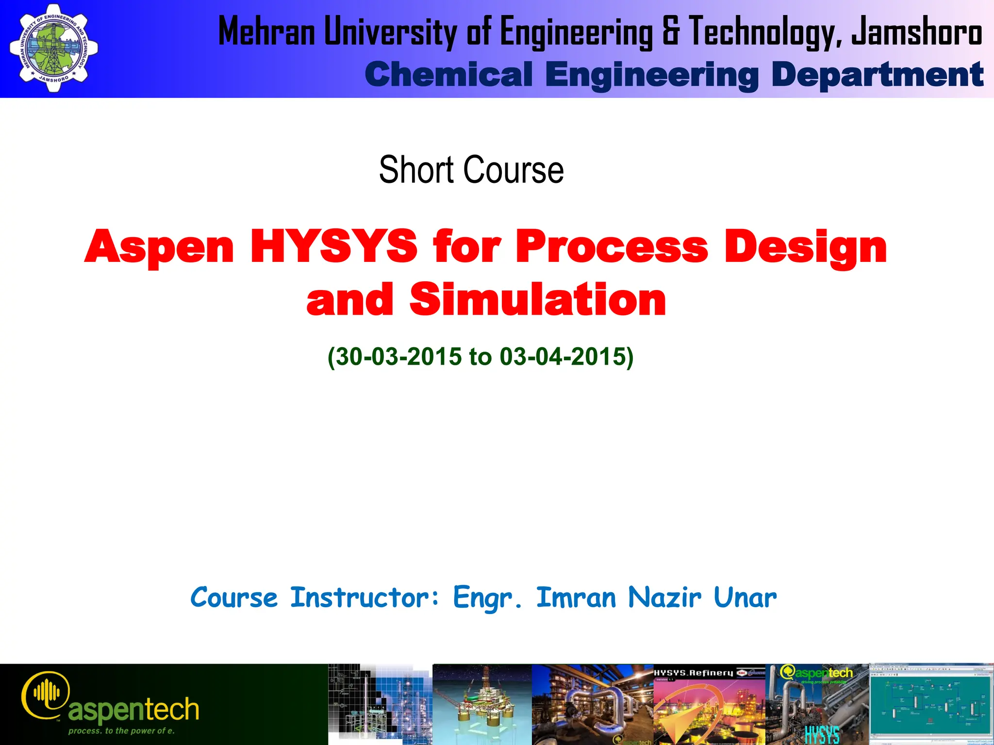 Fluid Packages used in Aspen HYSYS for Chemical Engineers | PPT