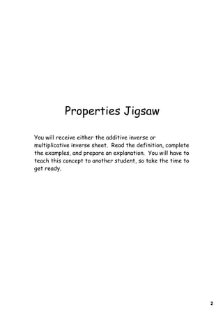 Day 1 multiplicative and additive inverse | PDF