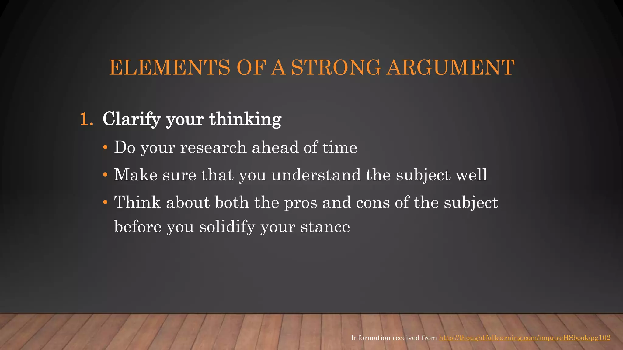 Developing A Strong Argument | PPT