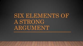 Developing A Strong Argument | PPT