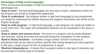 Comprehensive Overview of Programming Languages: High-Level and Low ...