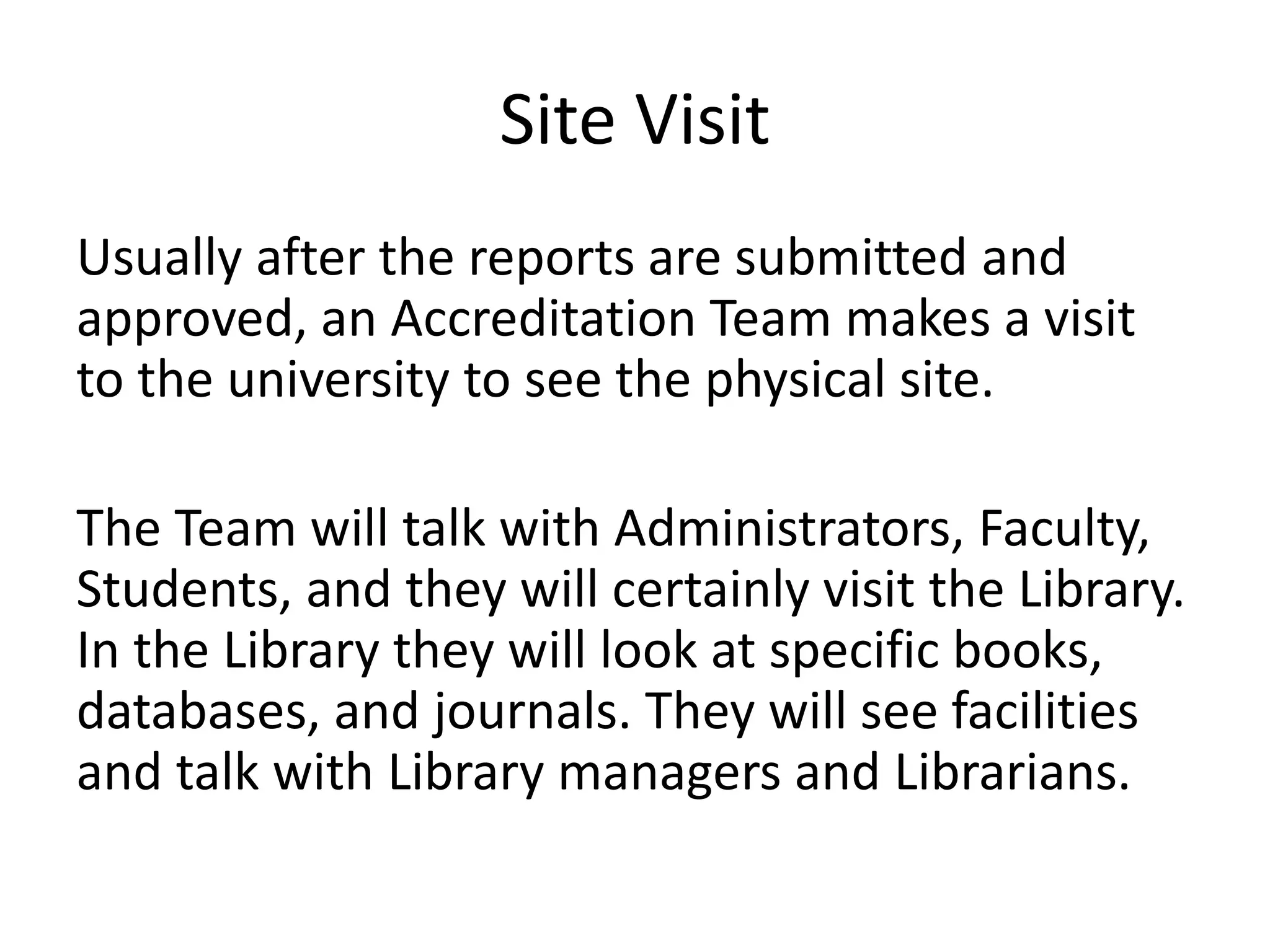 The Library’s Role in the Accreditation Process | PPTX