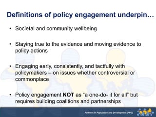Day 1 session 3 strengthening policy engagement in imcha ppd | PPTX