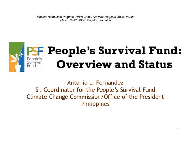 People’s Survival Fund: Overview and Status | PDF | Financial ...