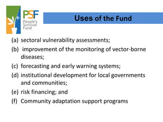People’s Survival Fund: Overview and Status | PDF