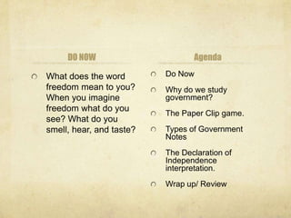 Day 2/ Types of Government Notes | PPTX