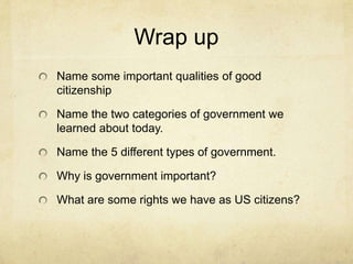 Day 2/ Types of Government Notes | PPTX