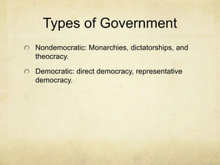 Day 2/ Types of Government Notes | PPTX