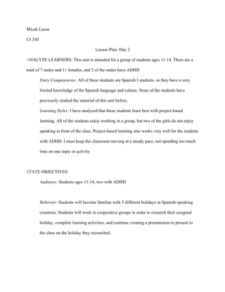 Day 2 Lesson Plan | DOC