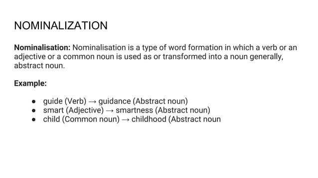 Nominalization | PPT