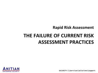 Rapid Risk Assessment: A New Approach to Risk Management | PDF