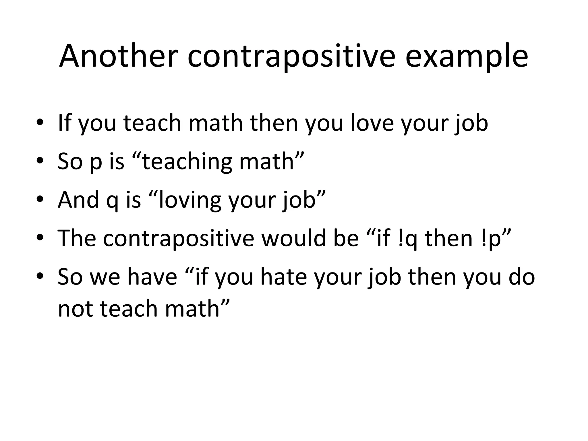 1st Test - If then, converse, inverse and contrapositive | PPT