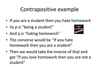 1st Test - If then, converse, inverse and contrapositive | PPT