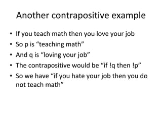 1st Test - If then, converse, inverse and contrapositive | PPT
