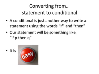 1st Test - If then, converse, inverse and contrapositive | PPT