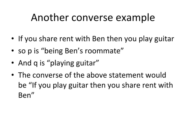 1st Test - If then, converse, inverse and contrapositive | PPT