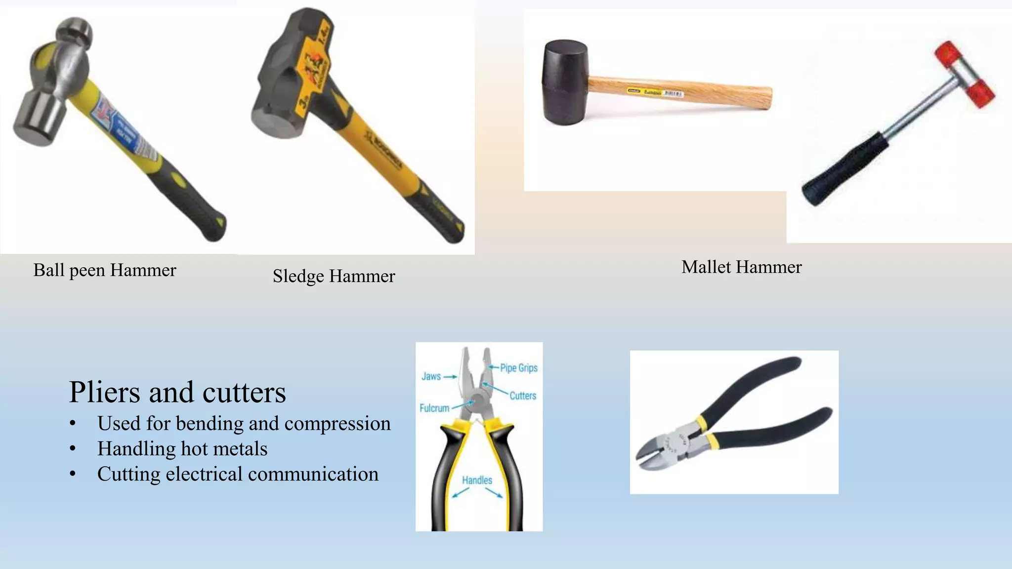 WORKSHOP TECHNOLOGY-Hand Tools and its Operation | PPTX