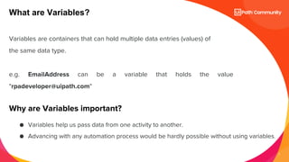 Day 2 - Intro to UiPath Studio Fundamentals | PDF