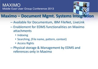 Maximo integration to other systems by Bashar Mahasen | PDF