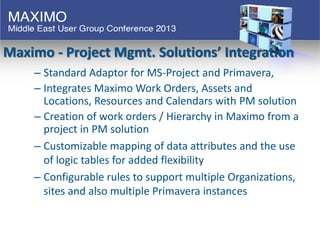 Maximo integration to other systems by Bashar Mahasen | PPT
