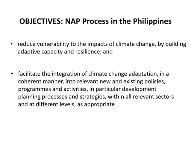 NAP Process in the Philippines: Enhancing the National Climate Change ...