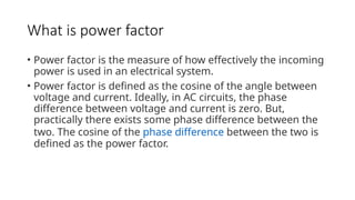 Electrical Power Factor introduction and details | PPTX