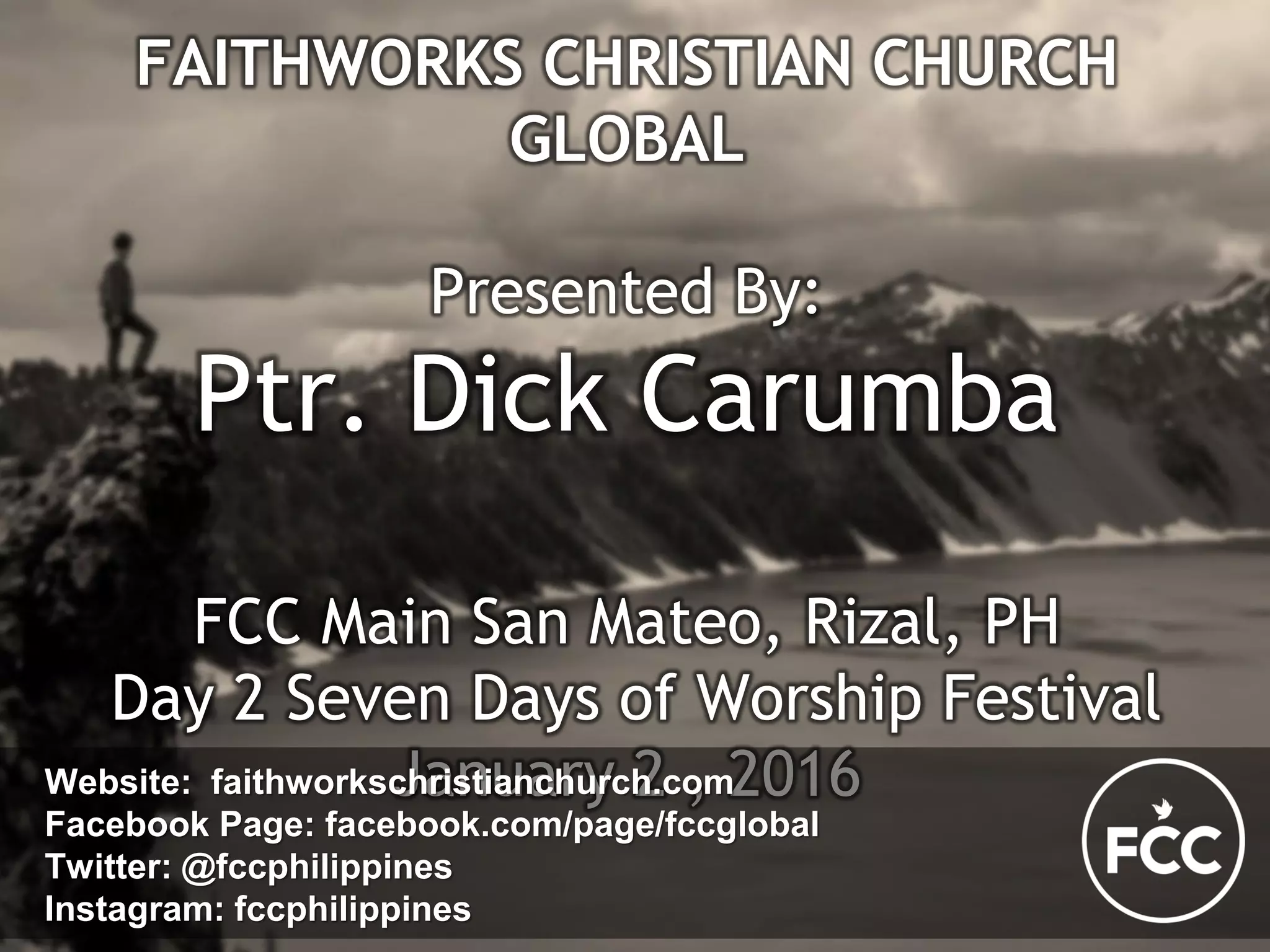DAY 2 - SEVEN DAYS OF WORSHIP - PTR. DICK CARUMBA | PDF