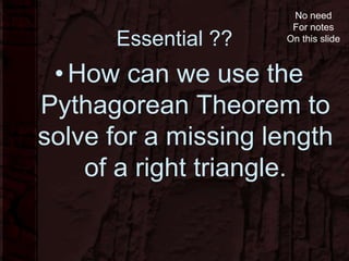 Day 2 - Unit 3 - Work Period - Pythagorean Theorem PowerPoint ...