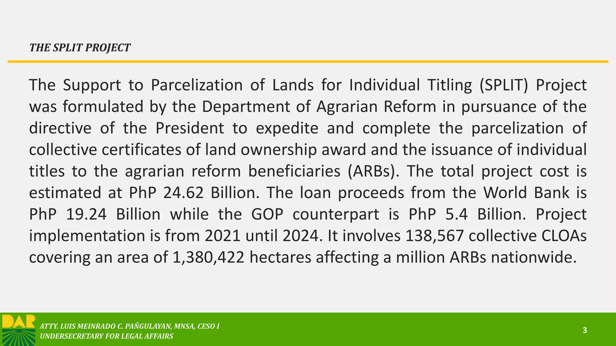 cascading of DAR SPLIT | PDF