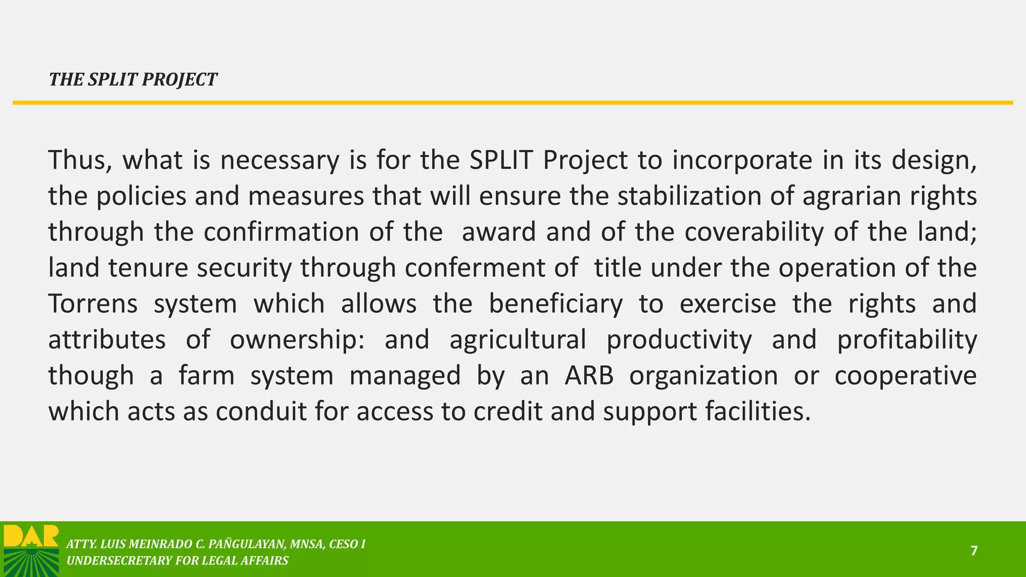 cascading of DAR SPLIT | PDF
