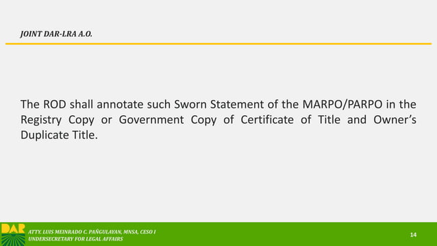 cascading of DAR SPLIT | PDF | Land and Farms | Real Estate
