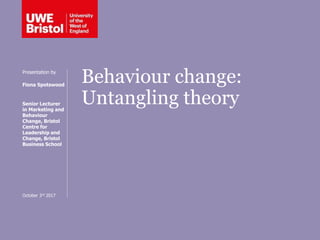 Behaviour Change: Untangling Theory - Communicate 2017 - Fiona ...