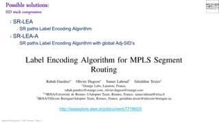 segment routing MPLS SDN NFV World Congress - Paris 2017 | PPT