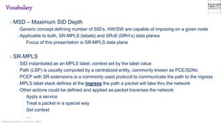 segment routing MPLS SDN NFV World Congress - Paris 2017 | PPT