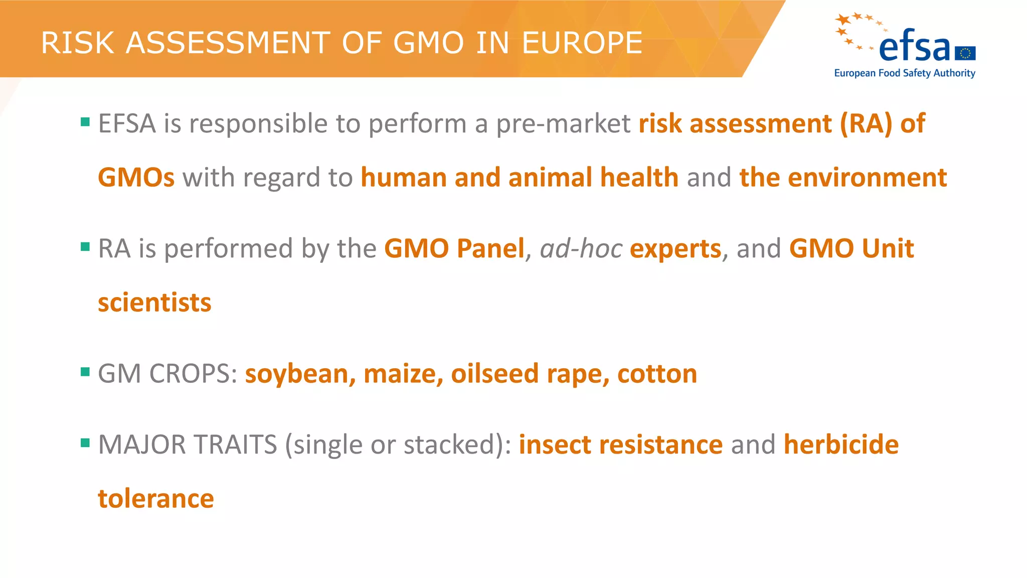 Review of EFSA’s activities on the risk assessment of RNAi-based GM ...