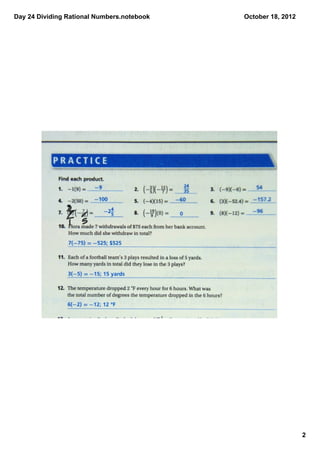 Day 24 dividing rational numbers | PDF
