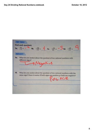 Day 24 dividing rational numbers | PDF