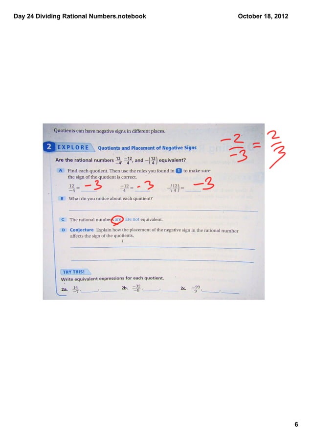 Day 24 dividing rational numbers | PDF