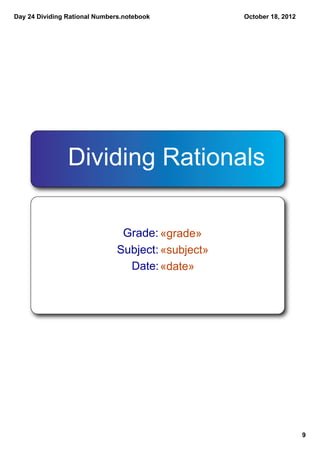 Day 24 dividing rational numbers | PDF