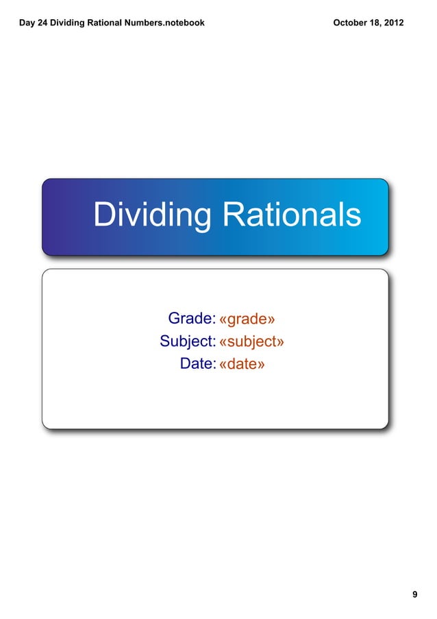 Day 24 dividing rational numbers | PDF