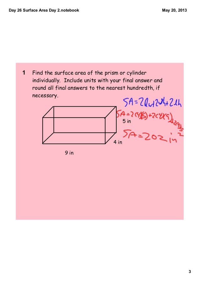 Day 26 surface area day 2]
