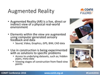 Visualisation for the AEC Sector: Past, Present and Tomorrow… #COMIT2016 | PPT