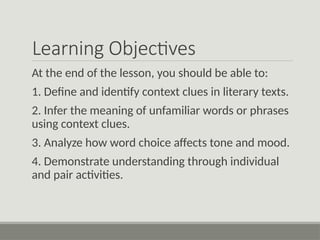 Inferring Meaning Through Word usage and context | PPTX