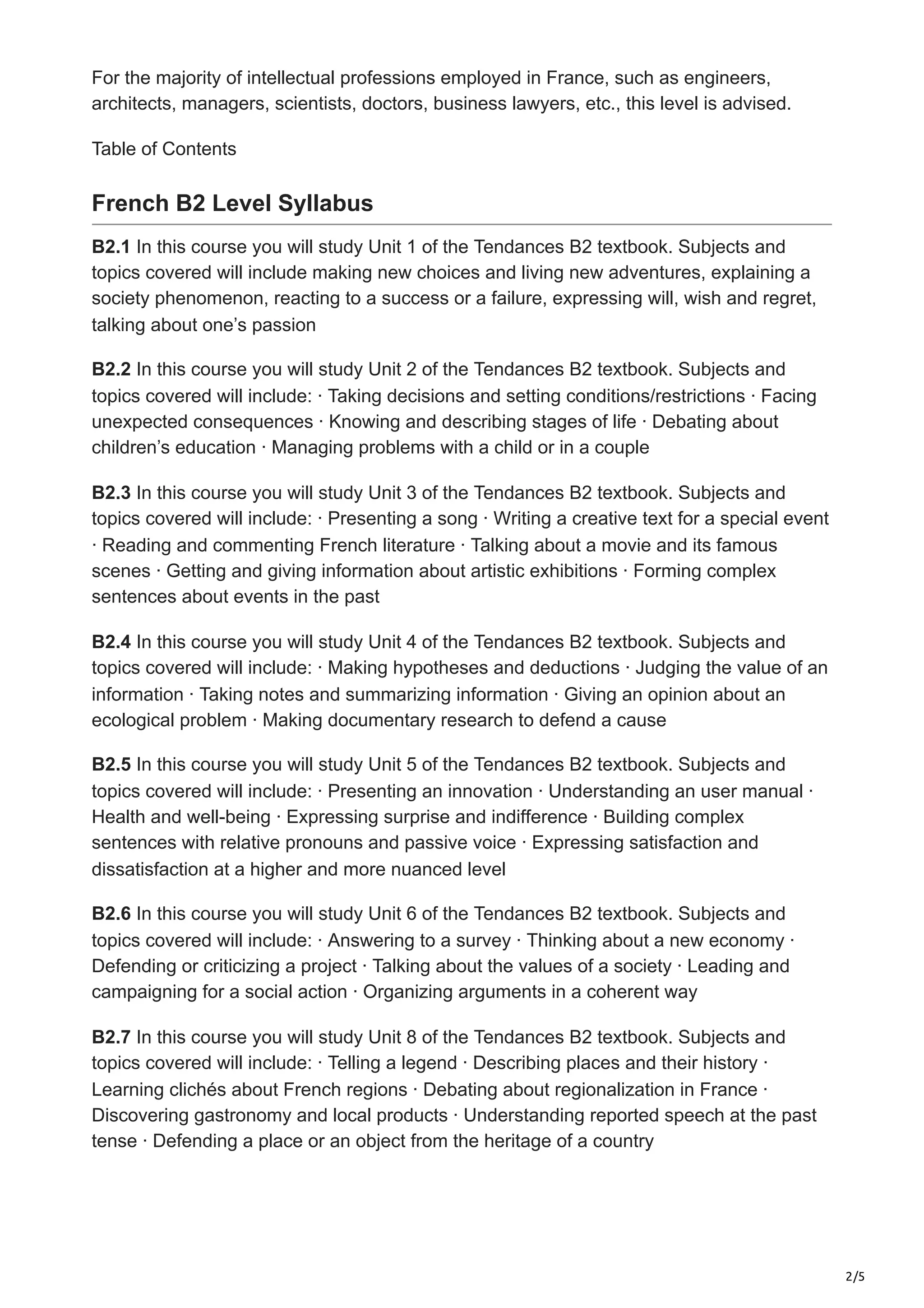 C1 Level of French Language in Noida | PDF