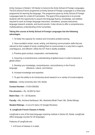 French Language Courses Noida Fees | PDF