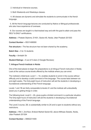 French Language Courses Noida Fees | PDF