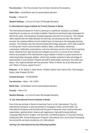 French Language Courses Noida Fees | PDF