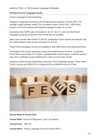 French Language Courses Noida Fees | PDF