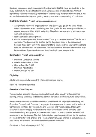 French Language Course Online With Certificate | PDF